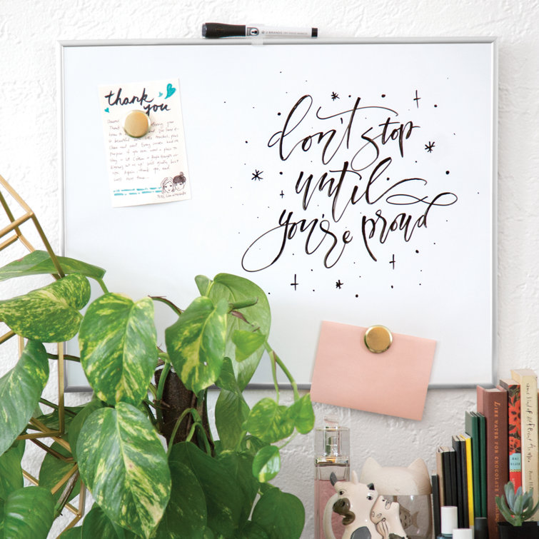 U Brands Dry Erase Silver Aluminum Frame Wall Mounted Magnetic